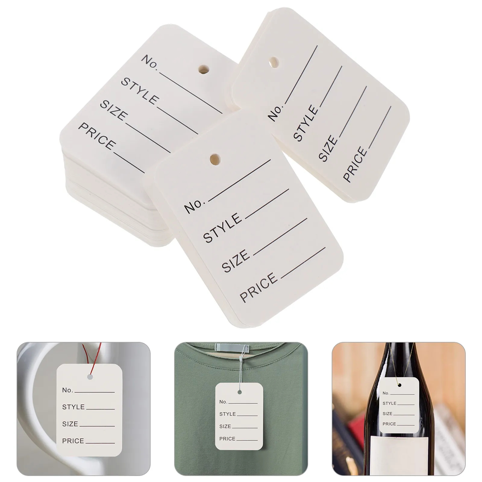 Custom White Clothing Display Merchandise Tags for Shops: 1000 Pack of ...