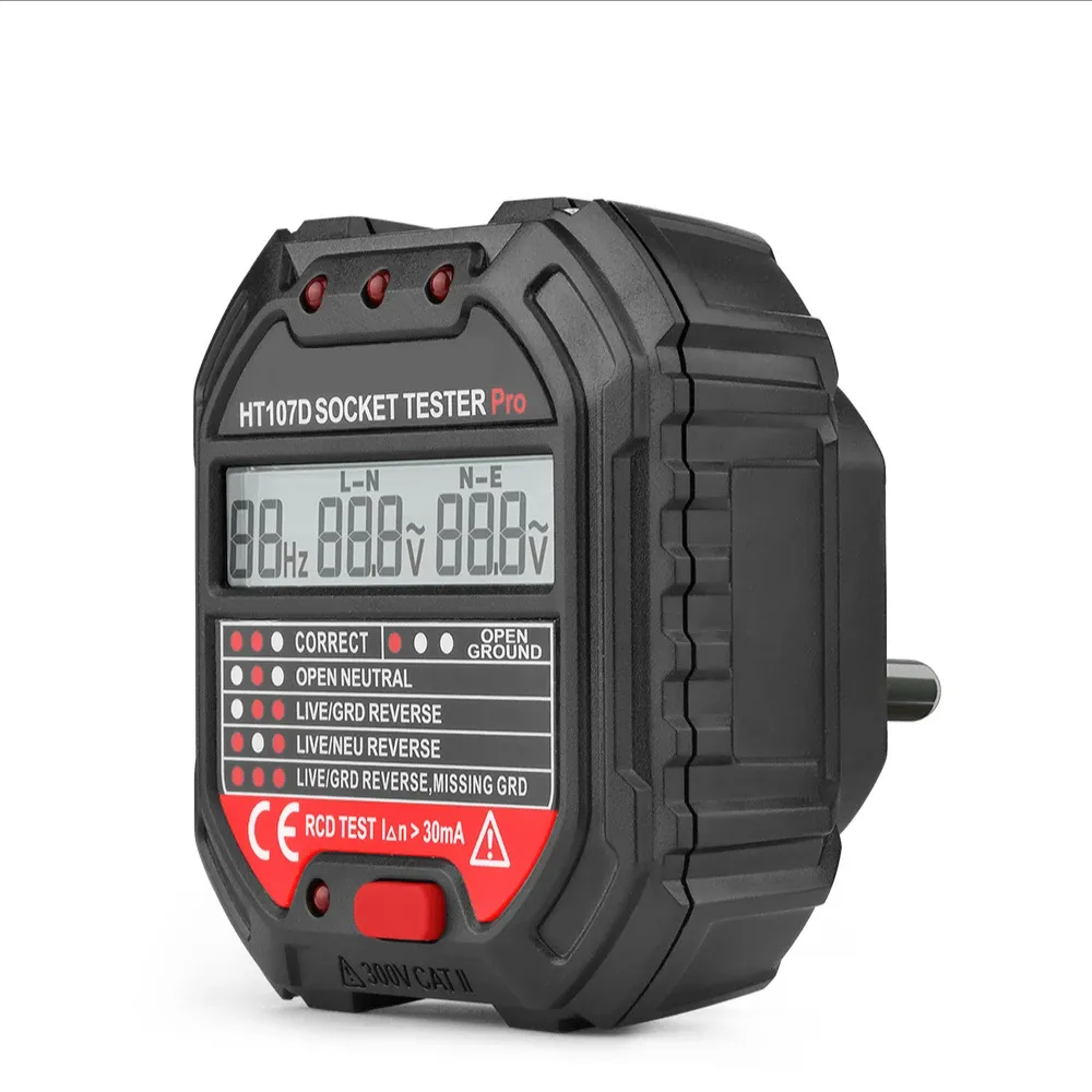 Auto Voltage Tester Pro: Digital Socket Tester With 30mA & 5mA RCD Test ...