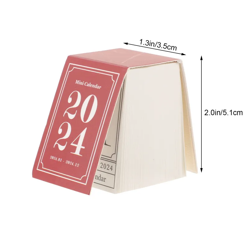 Mini Desk Calendar with Wooden Easel Stand, Tearable Daily Pages, Clear ...