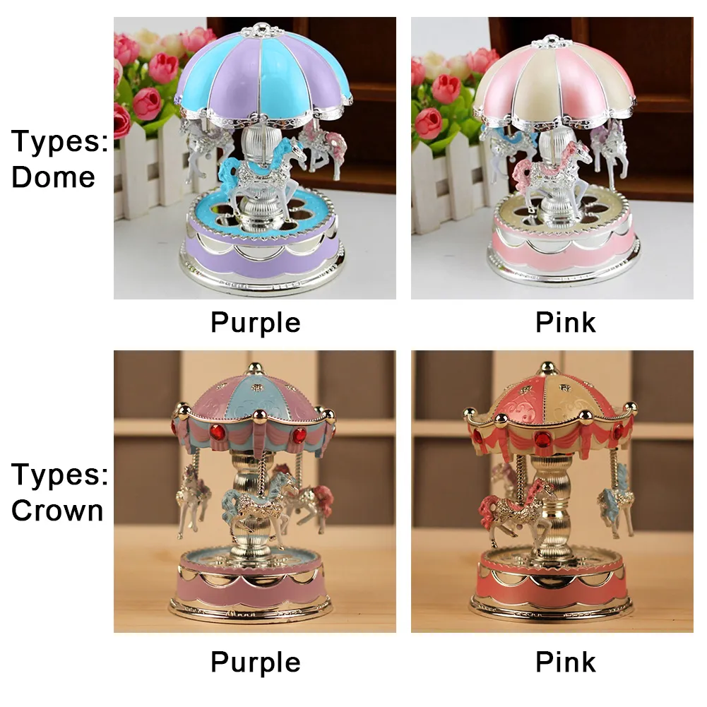 Desktop LED Carousel Battery Powered Home Decor Birthday Gift Wedding ...