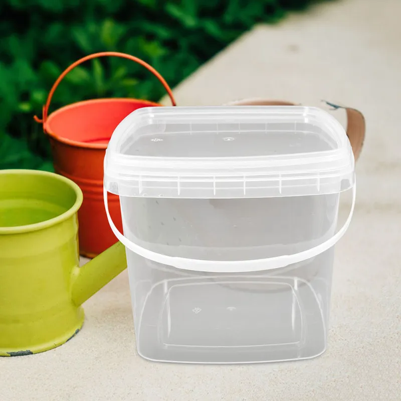 Mini Buckets Plastic Small Water Container With Handle & Lid, Thickened ...
