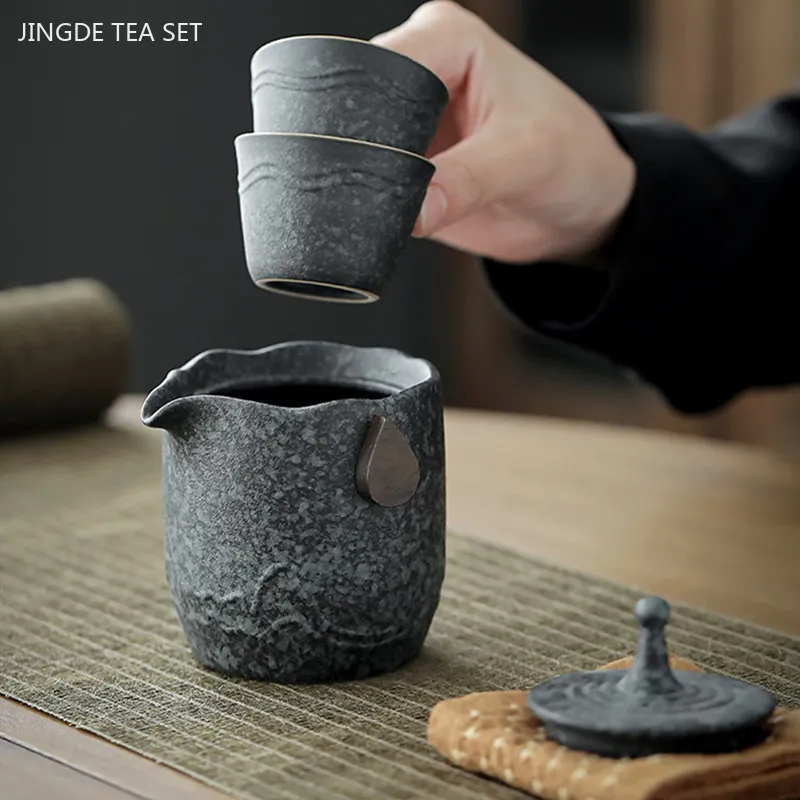 Water Drop Shaped Travel Teaware Set: Quick Cup, 1 Pot, 2 Cups ...