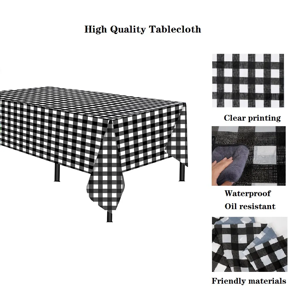 DHgate.com:Checked Disposable Plastic Tablecloths, Rectangular Table ...