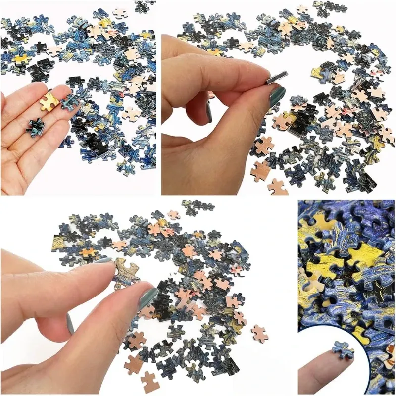 4 Pack Miniature Jigsaw Puzzles Each 3.9 × 5.9 in 10 × 15 cm Featuring ...