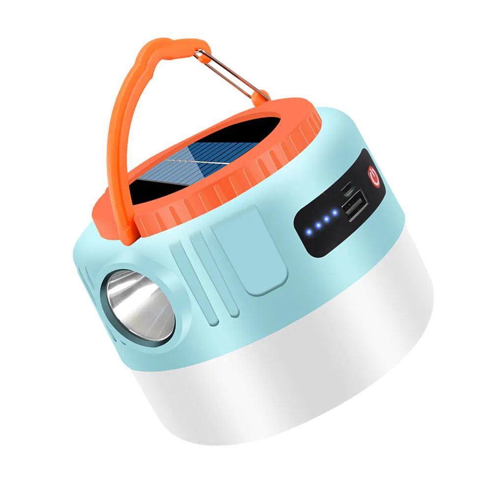 Solar-Powered LED Emergency Light: 300LM, 1200mAh, Waterproof, 6 Modes ...