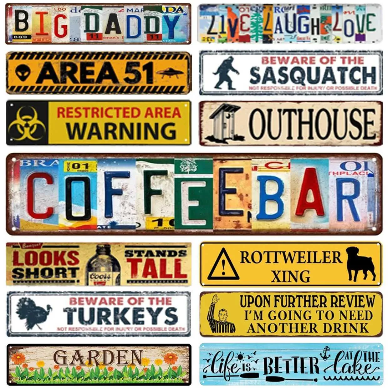 Retro Metal Street Signs - Vintage Style Coffee Bar & Entertainment ...