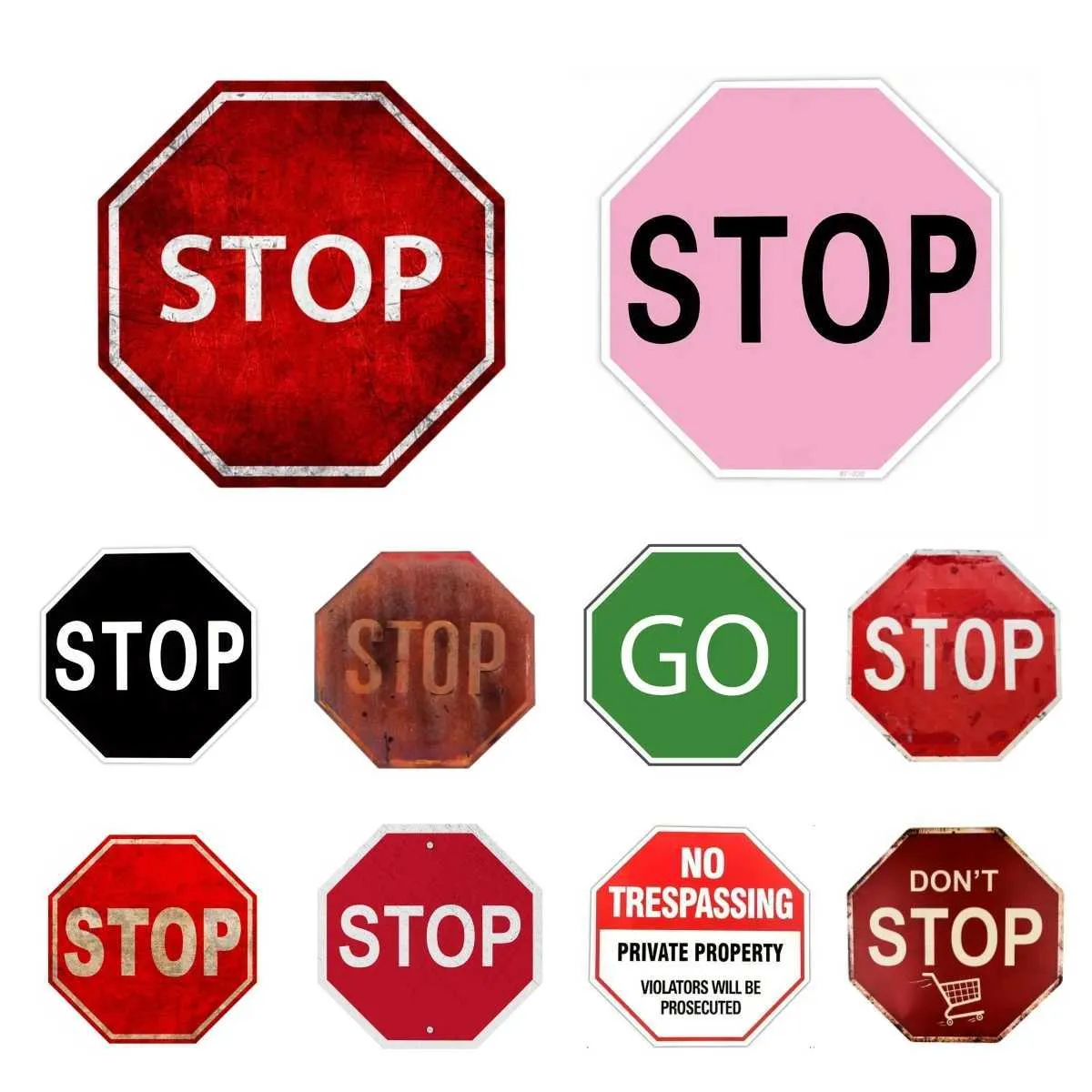 Metal Tin Safety Sign Boards For Retro Parking Traffic Signs Decorative ...