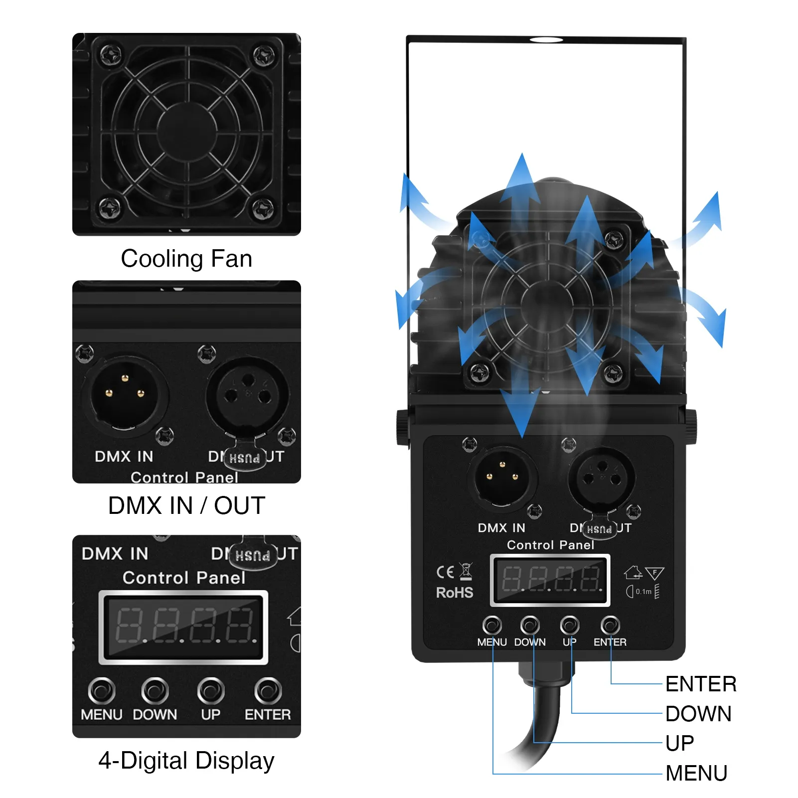 12W LED Stage Light with Spot & Beam Effects, Multicolor DJ Disco ...