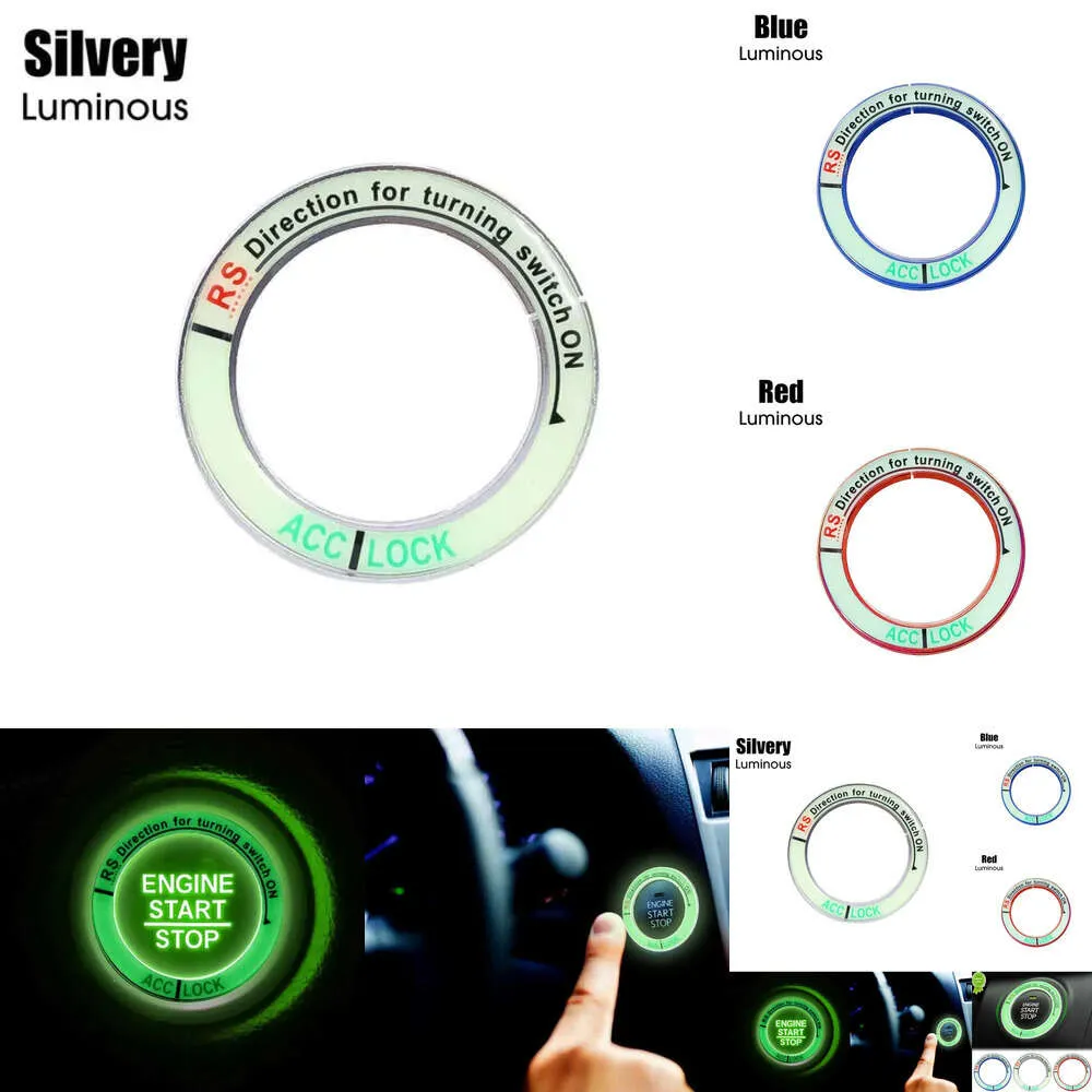 One Click Start Luminous Cover Sticker Keyring Ignition Button ...