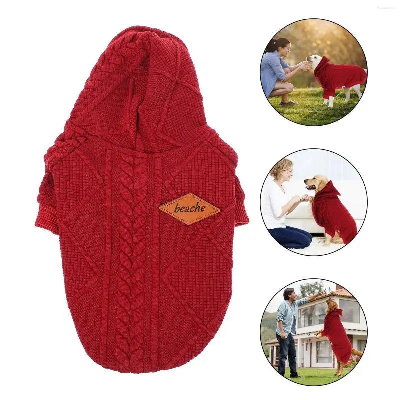 DHgate.com:Red Knitted Dog Sweater with Hood - Warm Winter Apparel for ...