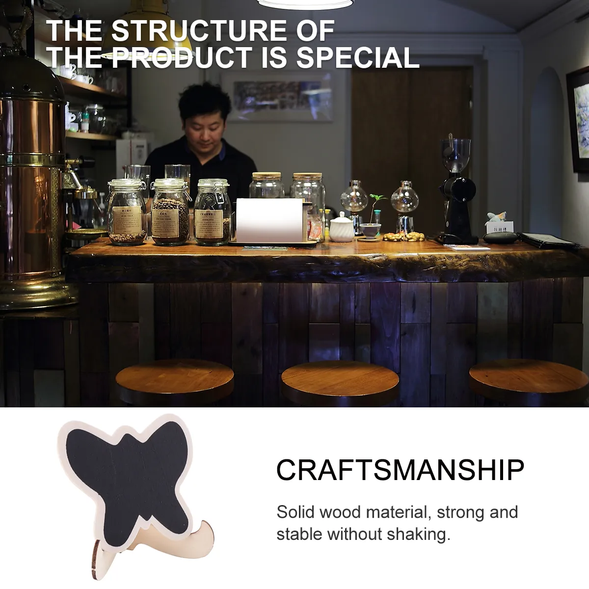 10pk Black Wooden Mini Chalkboard Signs with Easel Stands for Kitchen ...