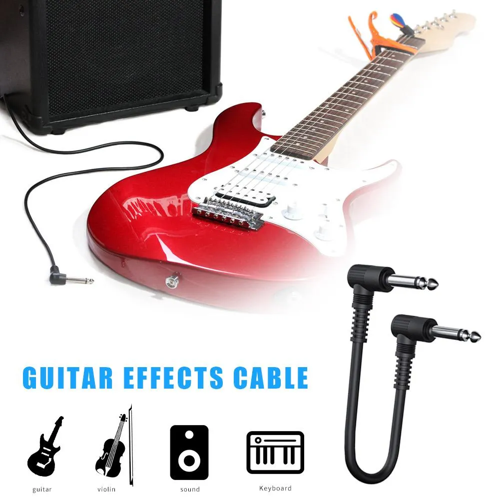 15cm Guitar Effects Pedal Cable, 6.35mm Right Angle Instrument Patch ...
