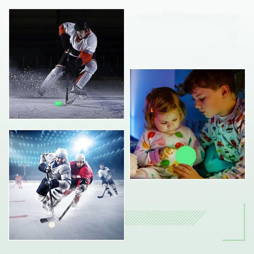 Glow in the Dark Hockey Puck, 3.54 x 1.18 Inches, Glowing Ice Hockey ...