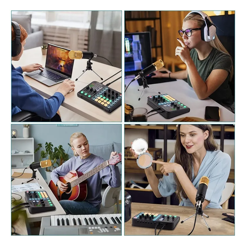 DHgate.com:Pro Audio Mixer Set: DJ Sound Card & Mic Kit for Streaming ...