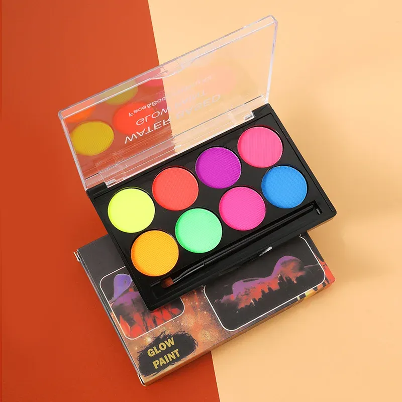 Luminous Makeup: Fluorescent Face Paint Body Art Glow Kit Washable Glow ...