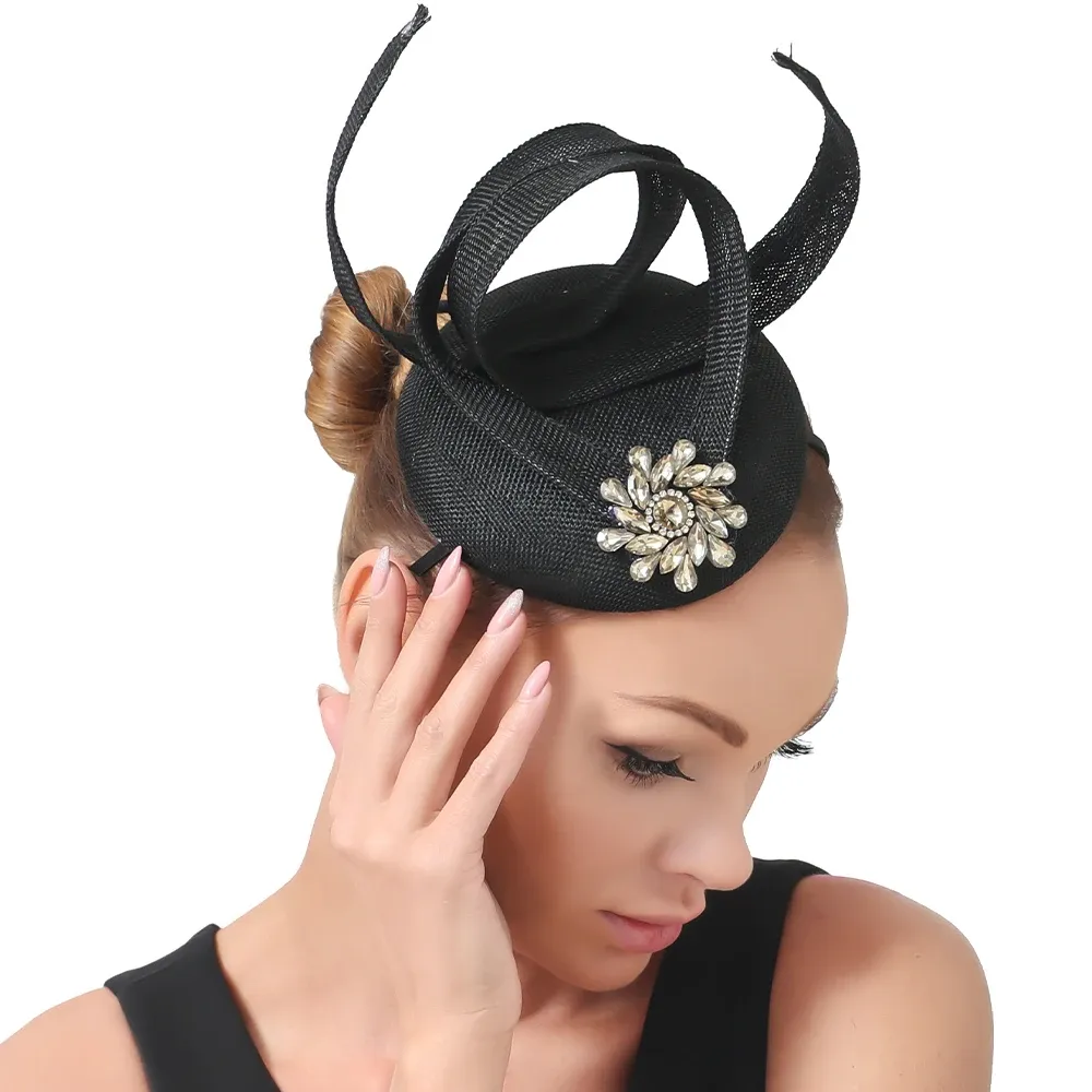 Red Millinery Ladies Fascinator Hats Vintage Wedding Event Caps Bridal ...