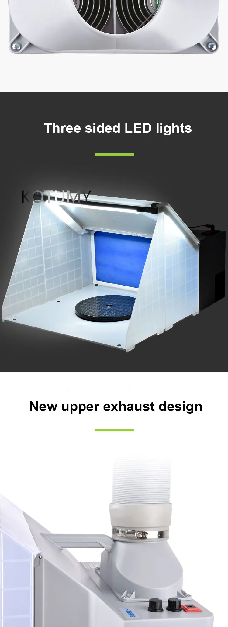 Airbrush Paint Spray Booth Exhaust Fan With Filter Portable Paint Booth ...