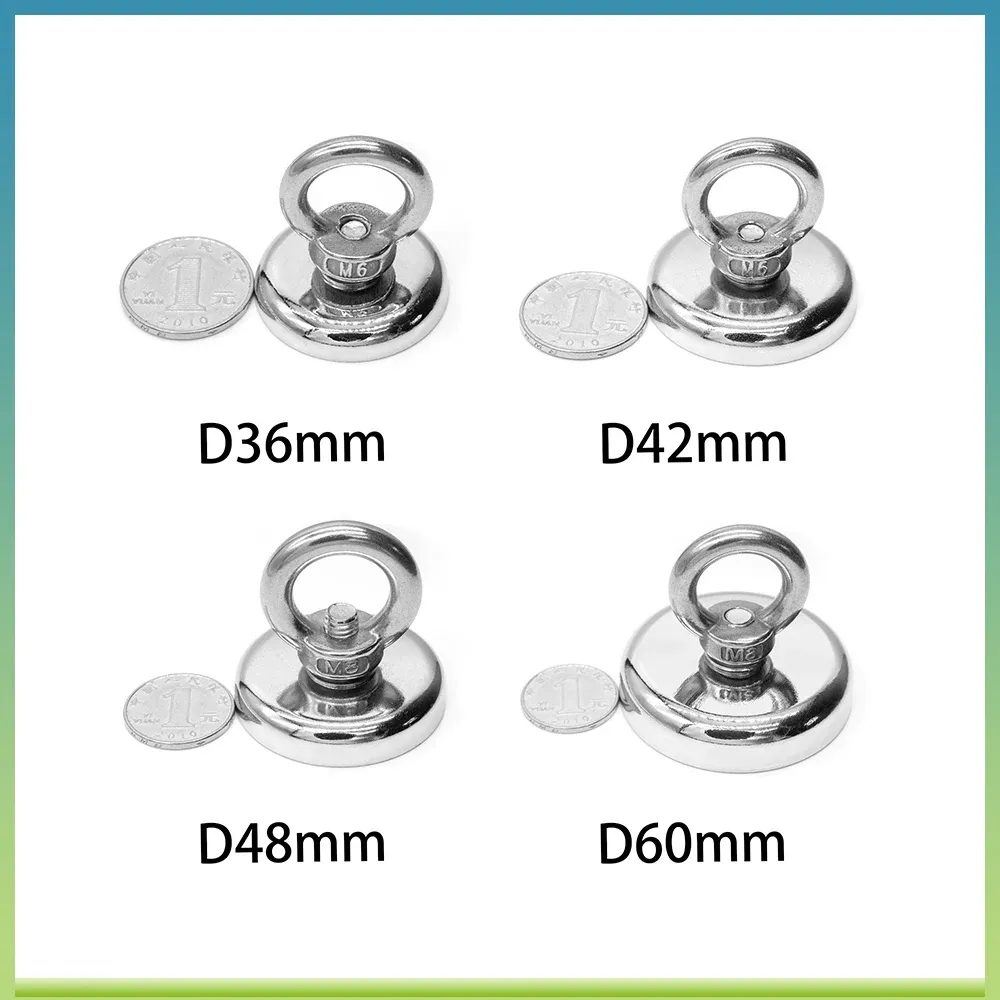 D20~D60 Strong Neodymium Magnet Salvage Magnet Deep Sea Fishing Magnets ...