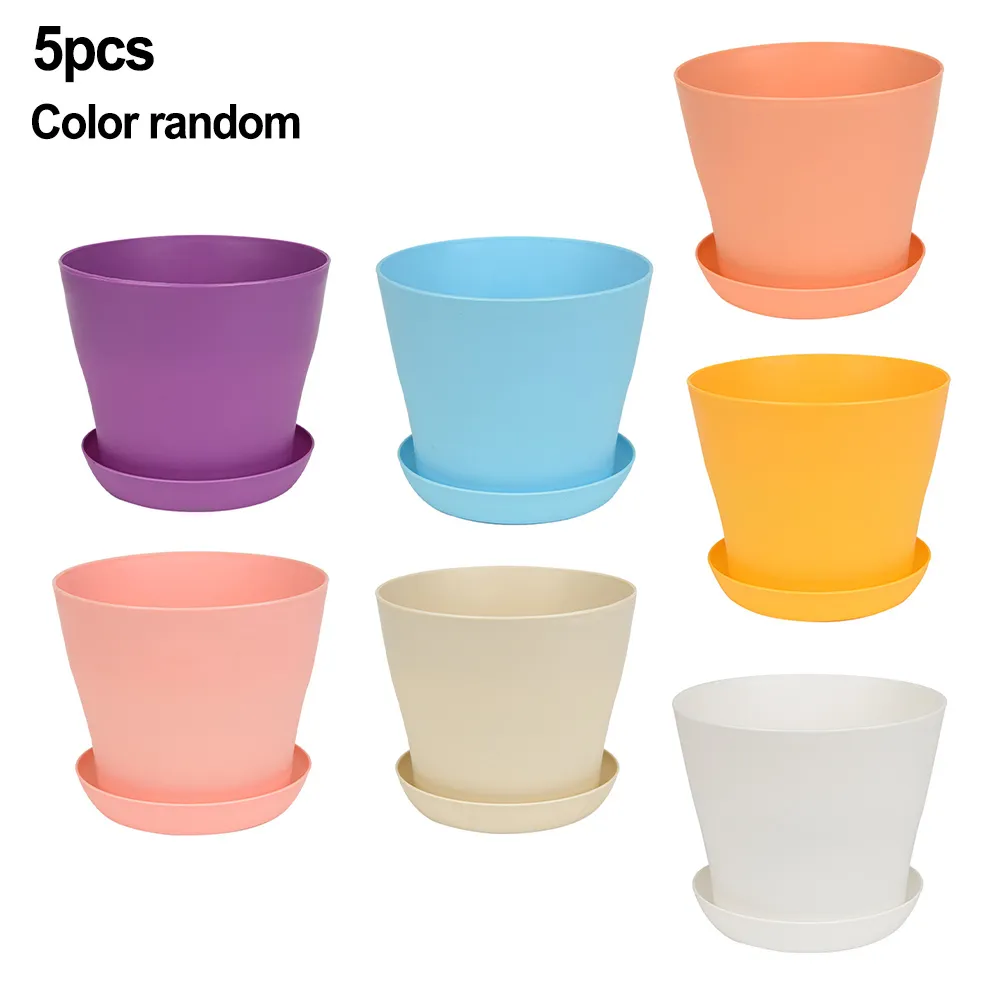 5-Pack Vivid Plastic Flower Pots for Home Decor and Indoor/Outdoor ...