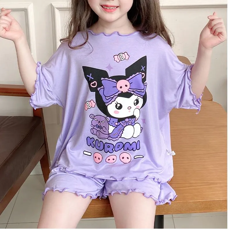 Kuromi Anime Kawaii Cinnamoroll Girly Heart 2s homewear Cloth - Cute My ...