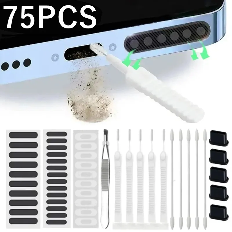 Mobile Phone Charging Port Cleaner Kit Dust Plug And Cleaning Brush For ...