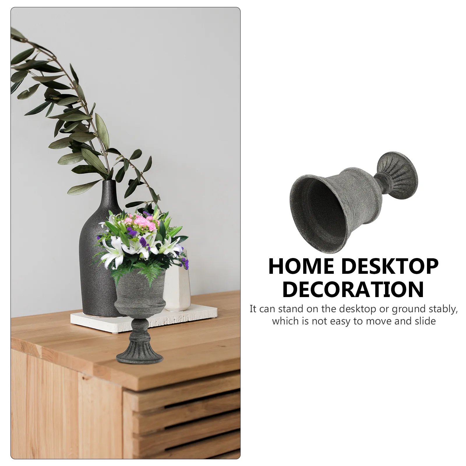 Metal Vase: Elegant Metal Flower Vase Trumpet Wedding Centerpiece Vases ...