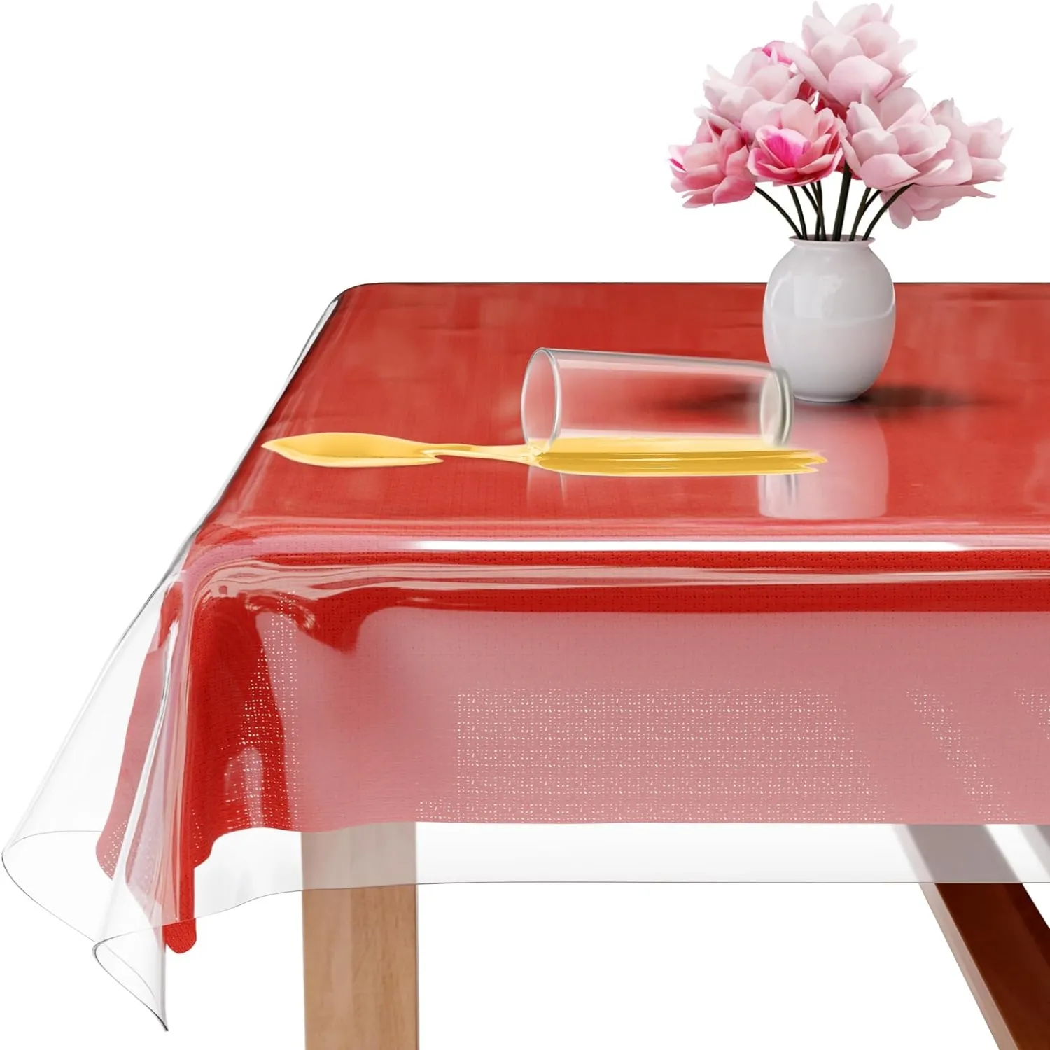 PVC Transparent Tablecloth 0.25mm Thick Waterproof And Oil Proof Dining ...
