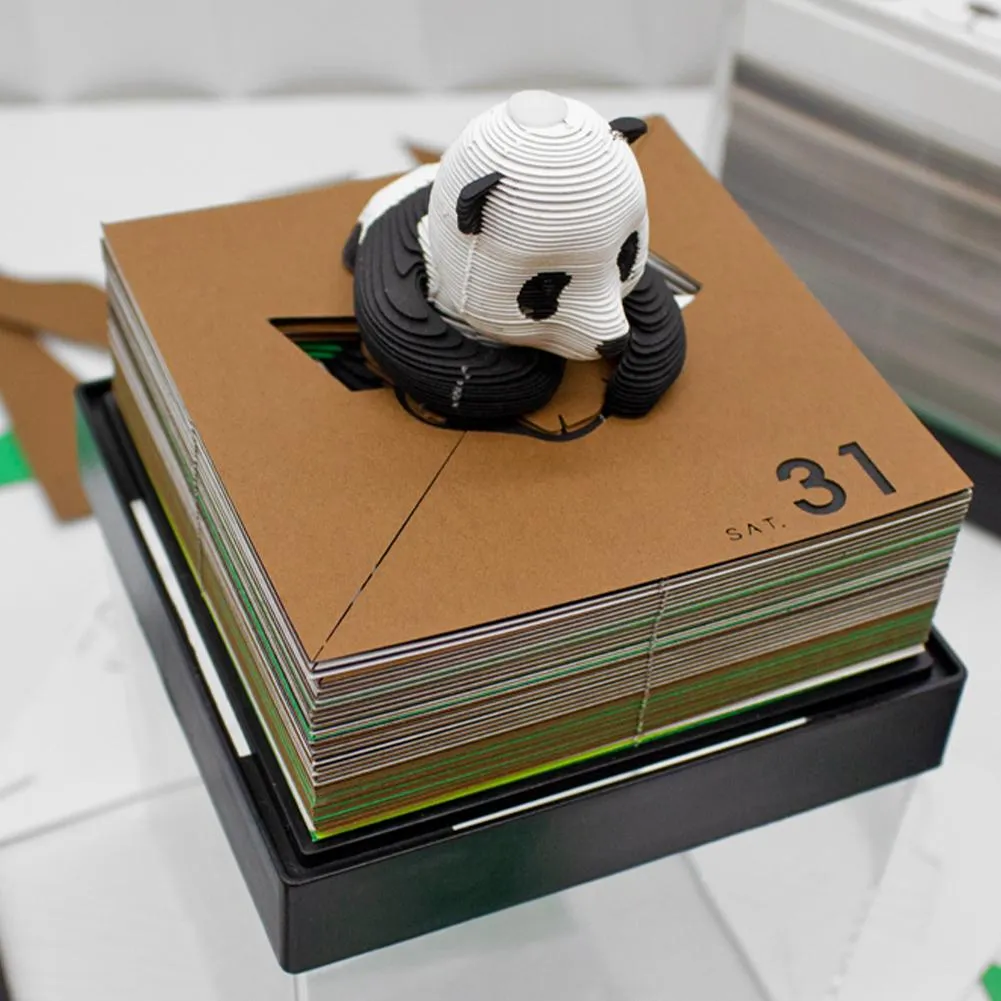 3D Panda Notepad Calendar with Light Memo Paper Block Pad for Birthday ...