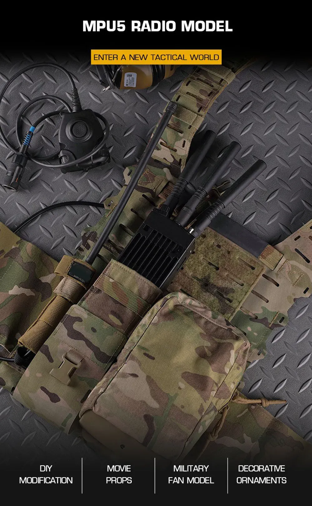 DIY Military handy talkie Model - Detachable MPU5 Radio for Hunting ...