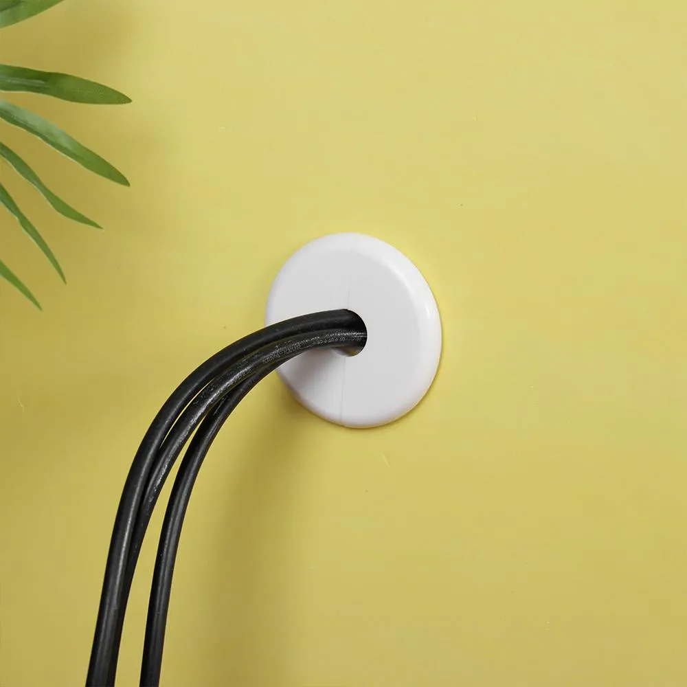 Wire Hole Cover Plastic Splittable Self-adhesive Desk and Wall Pipe ...
