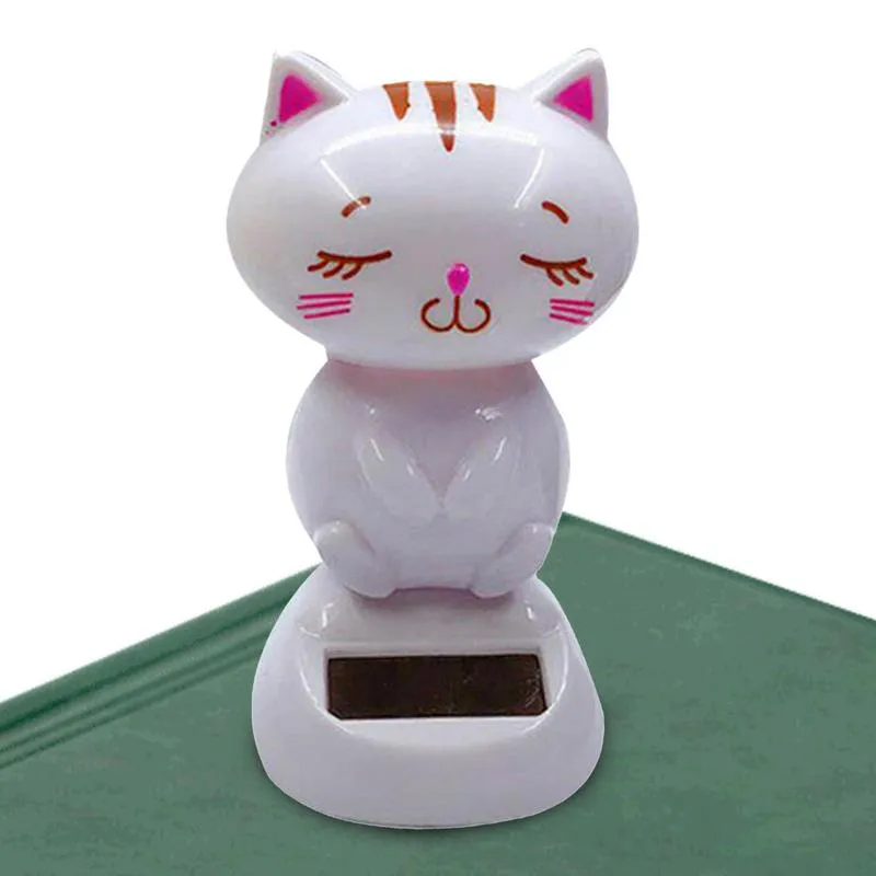 Solar-Powered Cat Ornament: Eco-Friendly Dashboard Toy for Car Decor ...