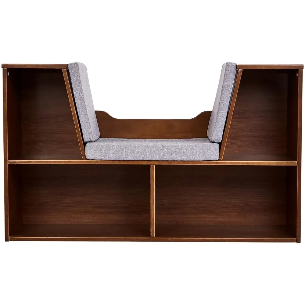 DHgate.com:Espresso Kids Bookcase with Reading Nook and 6 Storage ...