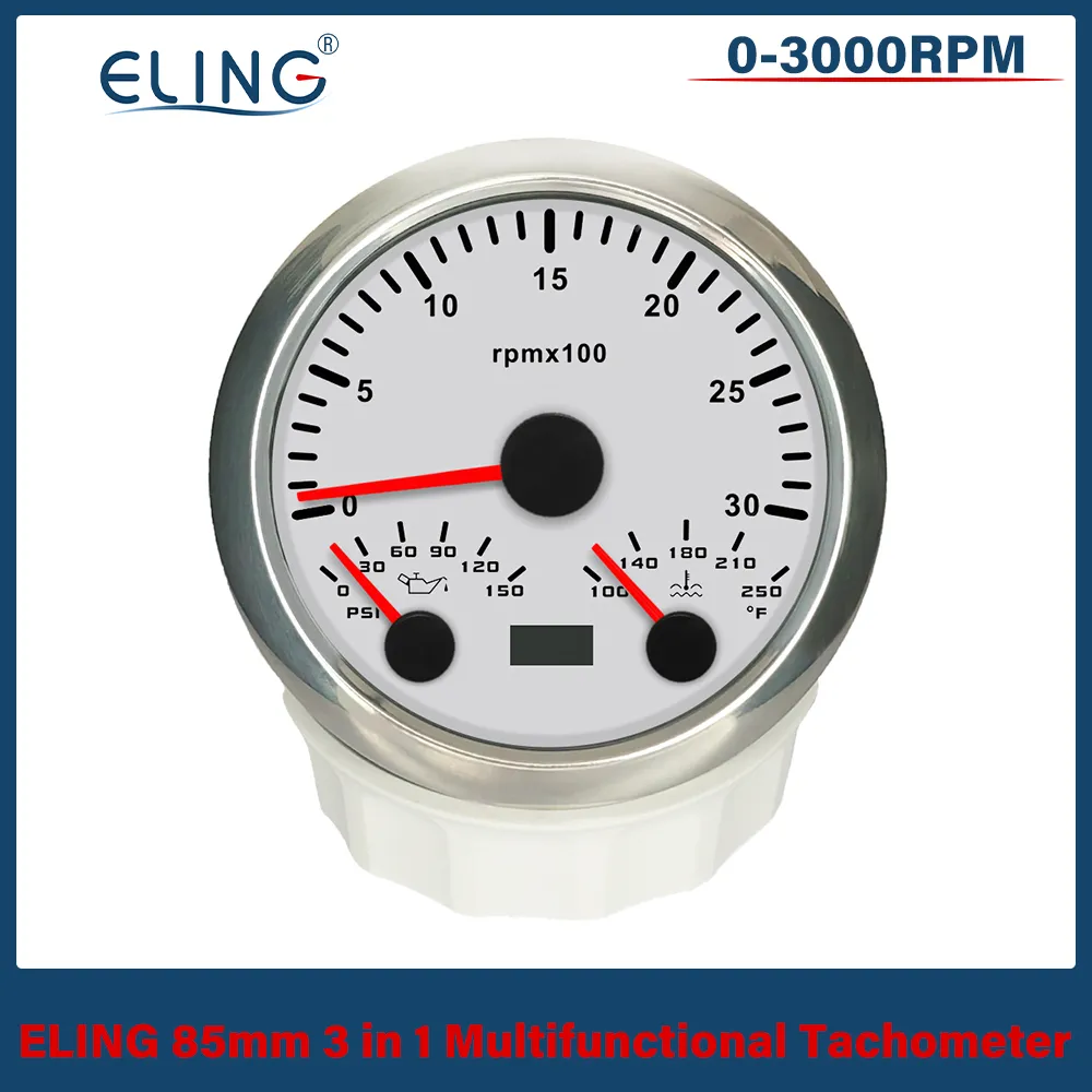 DHgate.com:Universal 85mm 3-in-1 Multicolor Backlight Car Tachometer with Oil Pressure & Water ...