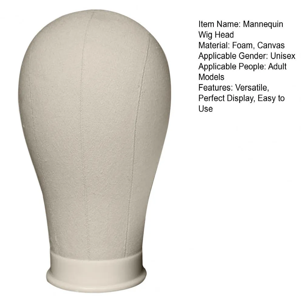 Canvas Wig Model Foam Block Head Kit for Wig Styling Training and ...