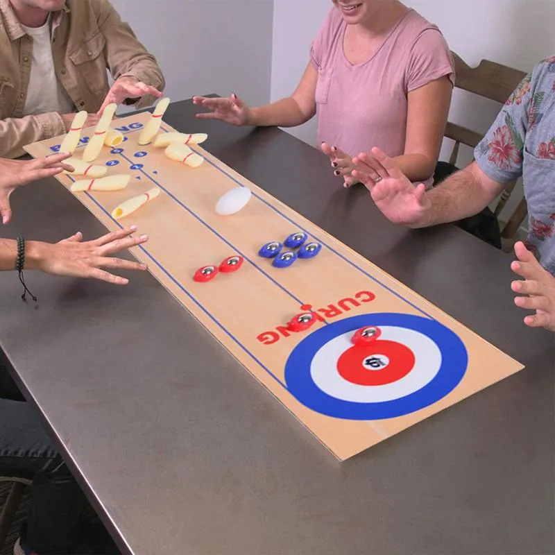 New Durable 3-in-1 Curling crazy game and Bowling Shuffleboard Set ...