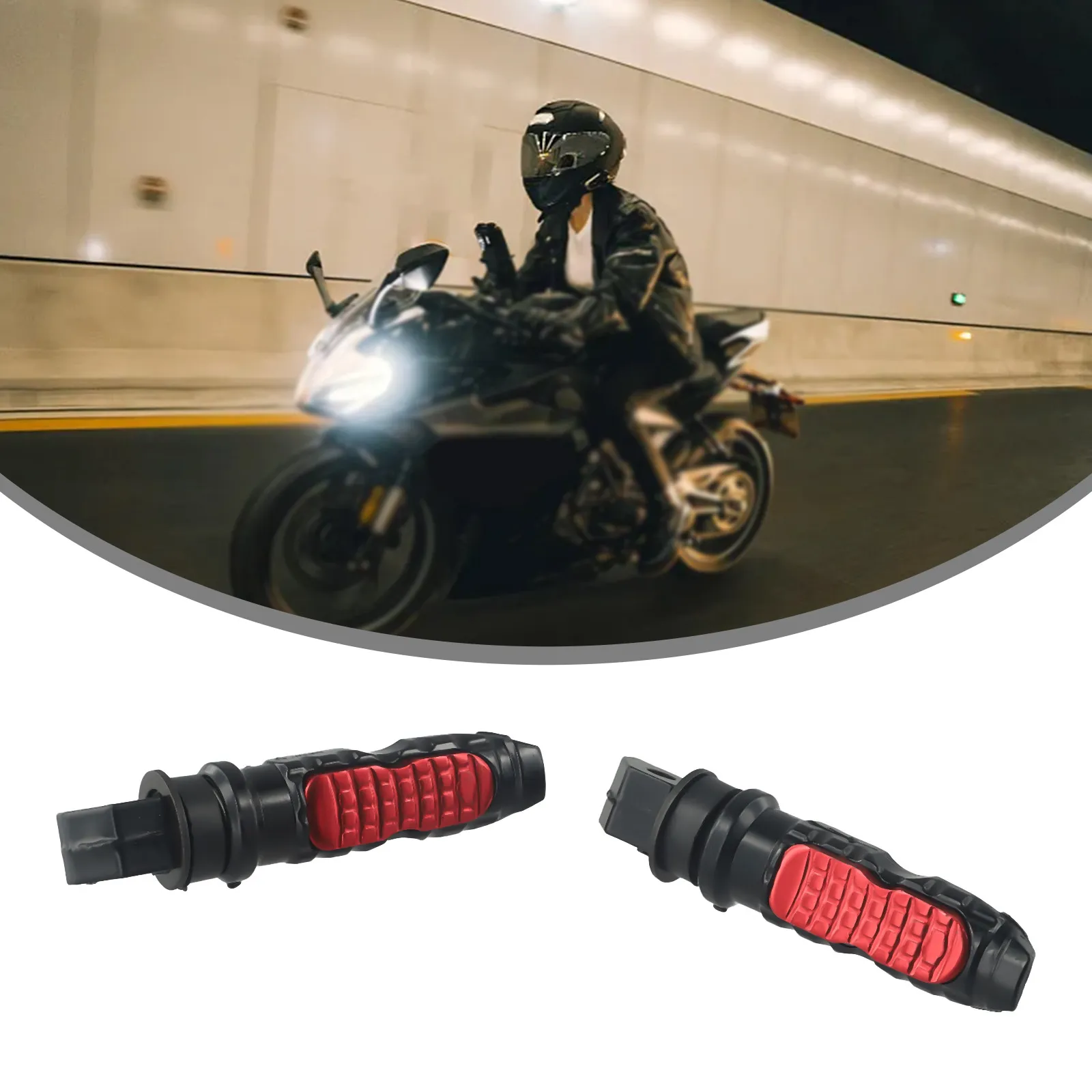 2-Pack Universal Aluminum Alloy Motorcycle Foot Pegs for Rear Passenger ...