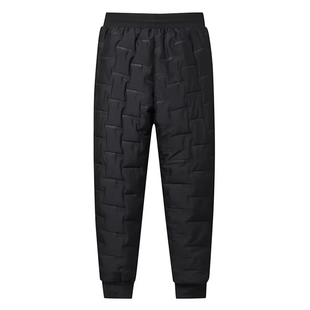 Thermal Fleece Sweatpants: Water-Resistant, Solid Black Men's Trousers ...