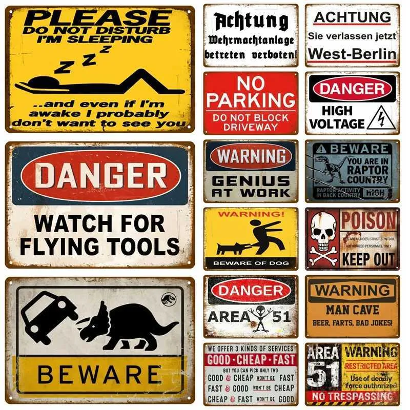 Warning Safety Metal Signs Danger & Caution Tin... From Fashion_world01 ...