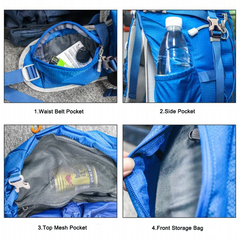 Ultralight 40L Mountaineer Collapsible Backpack With Molle System For ...
