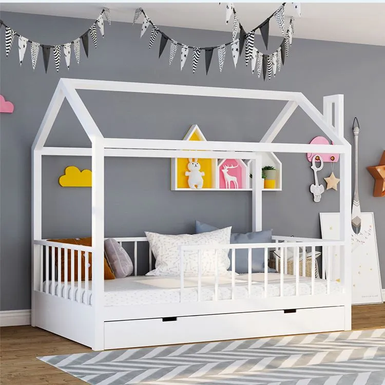 DHgate.com:Solid Pine Kids Single Bed with Storage Drawers - Natural ...