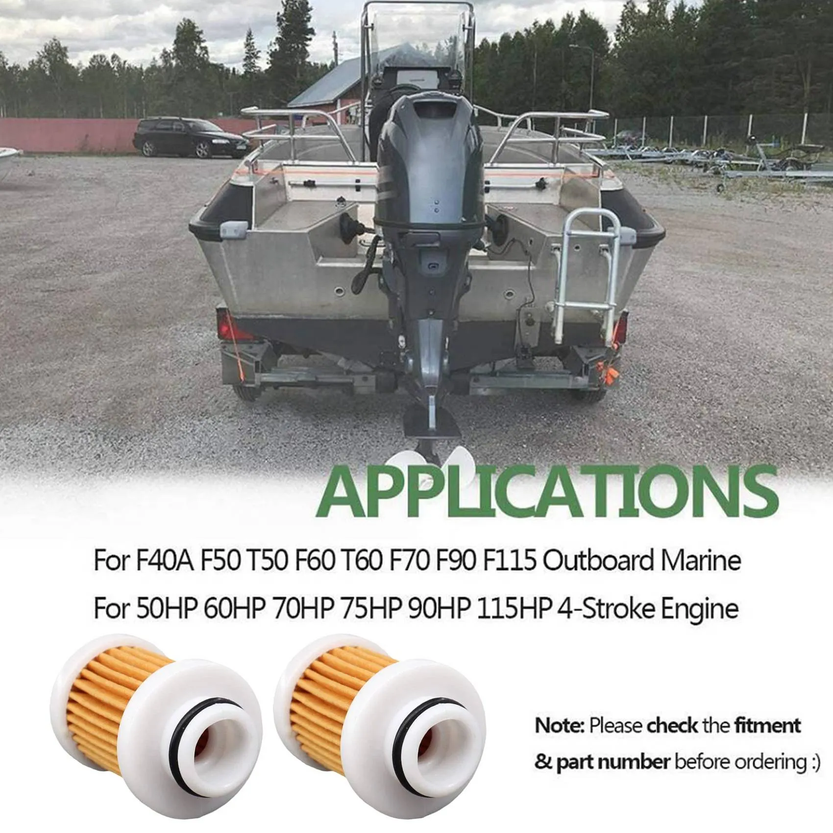 Fuel Filter for Yamaha 115 Outboard - 10 Pack, 6D8-WS24A-00, 40-115Hp ...
