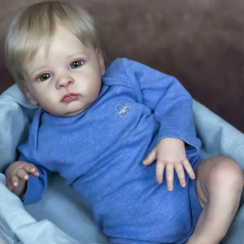 22 Inch Lifelike Painted Newborn Reborn Doll with 3D Skin Realistic ...