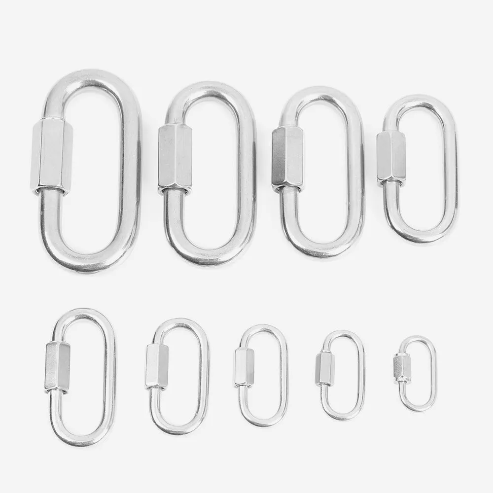 Circle Carabiner Locking D Shape Buckles 9 Sizes Steel Screw Lock ...