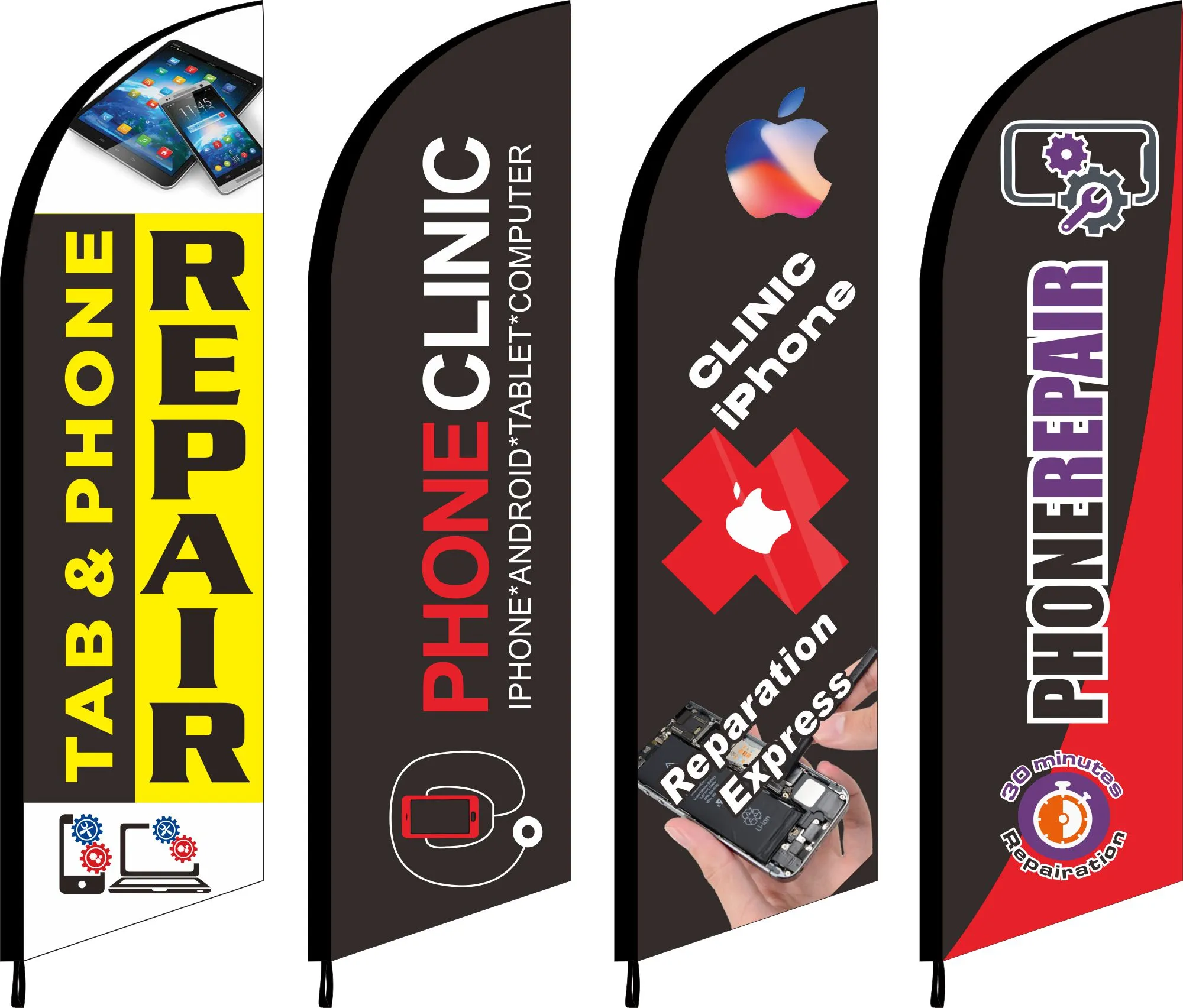 Swooping Motion Feather Flag - Vibrant Double-Sided Outdoor Advertising ...