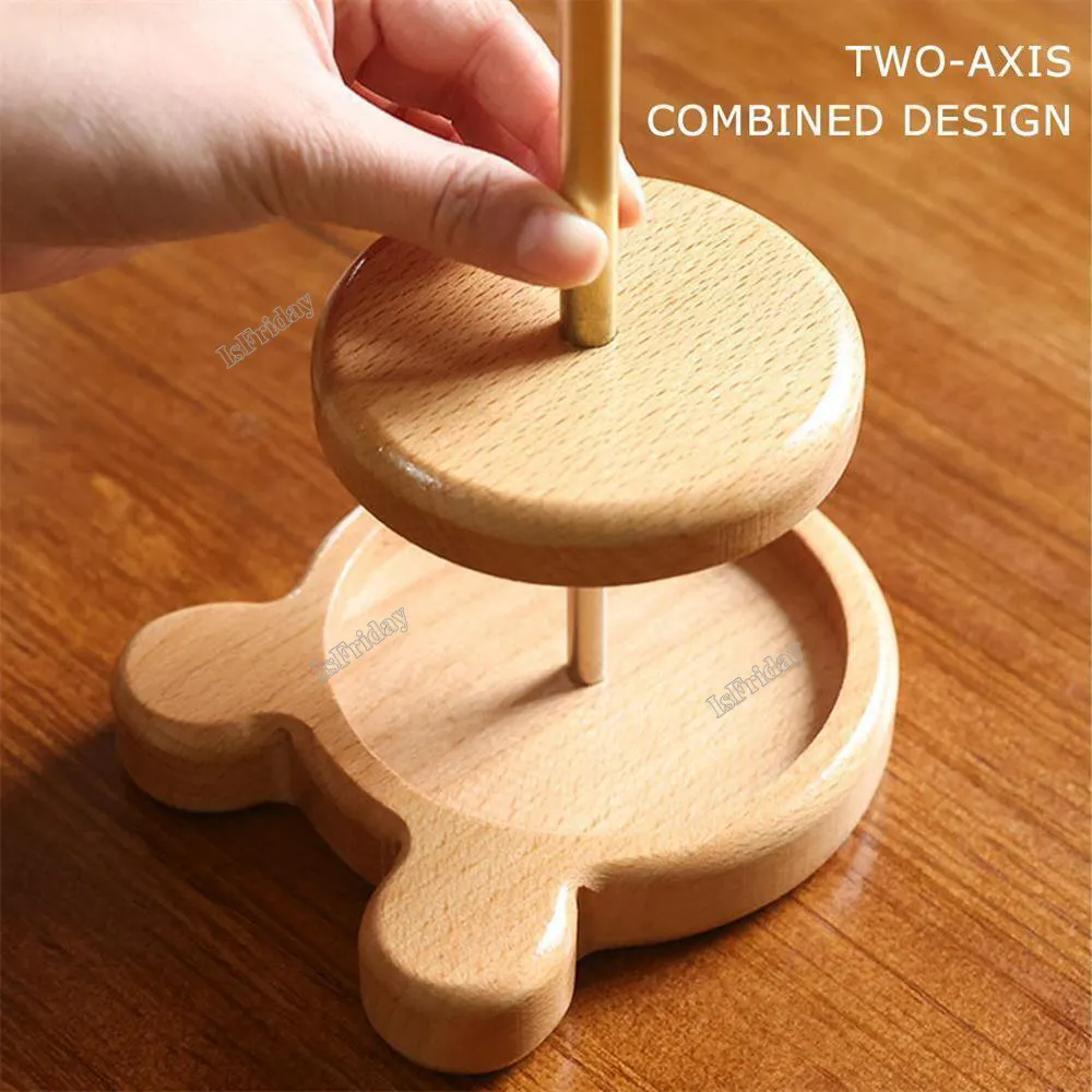 Rotatable Wooden Yarn Ball Winder with Stand for Wool Thread Winding ...