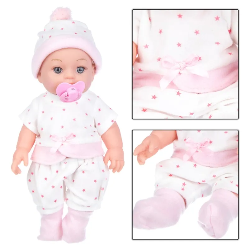 12 in Reborn Baby Eye-Open Real Life Baby Interactive Pretend-Play Doll ...