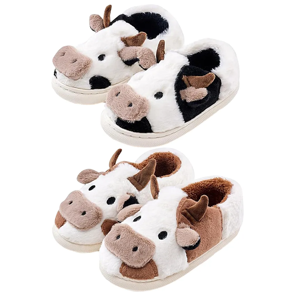 Unisex Warm Plush Slides Anti-Skid Home Winter Slipper Comfortable Flat ...