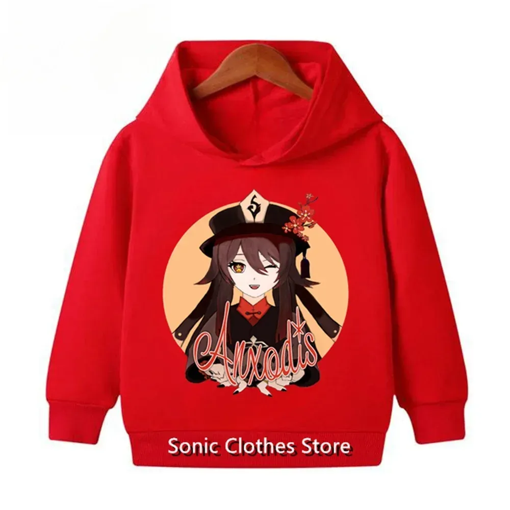 Kawaii Hutao comfort hoodie for Kids - Genshin Impacts Clothing for ...