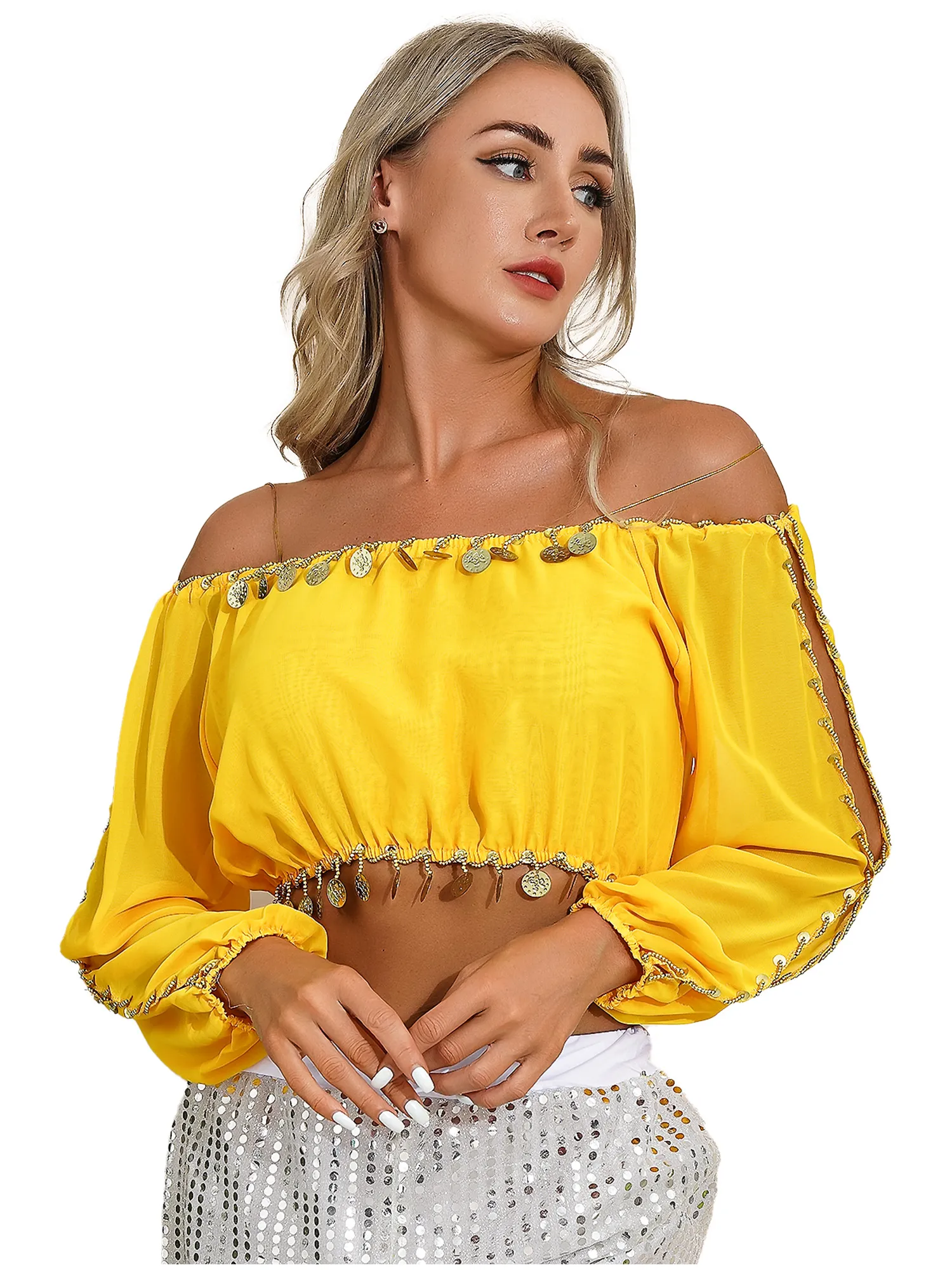 Indian Belly Dance Crop Tops with Sequins and Beads for Halloween ...