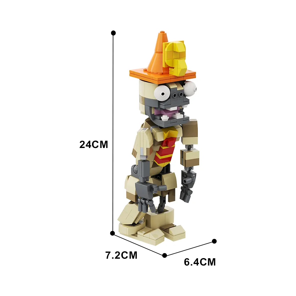 Plant Vs Zombies Toys Conehead Figure Bricks Set DIY Mummy Building ...